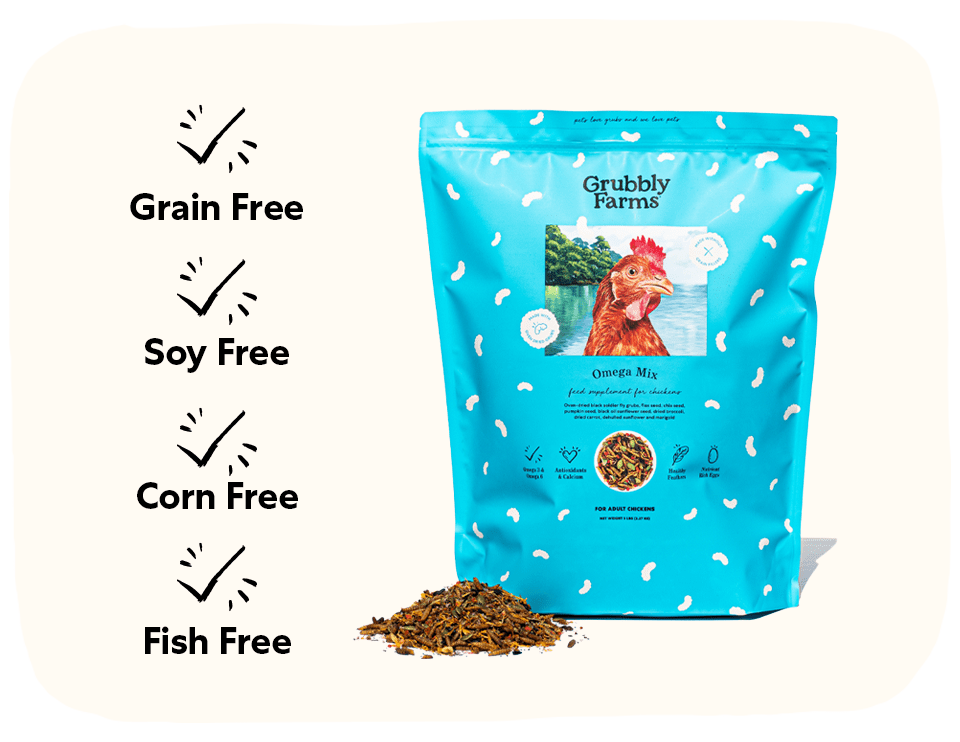Omega Mix Chicken Feed Topper & Treat | Grubbly Farms
